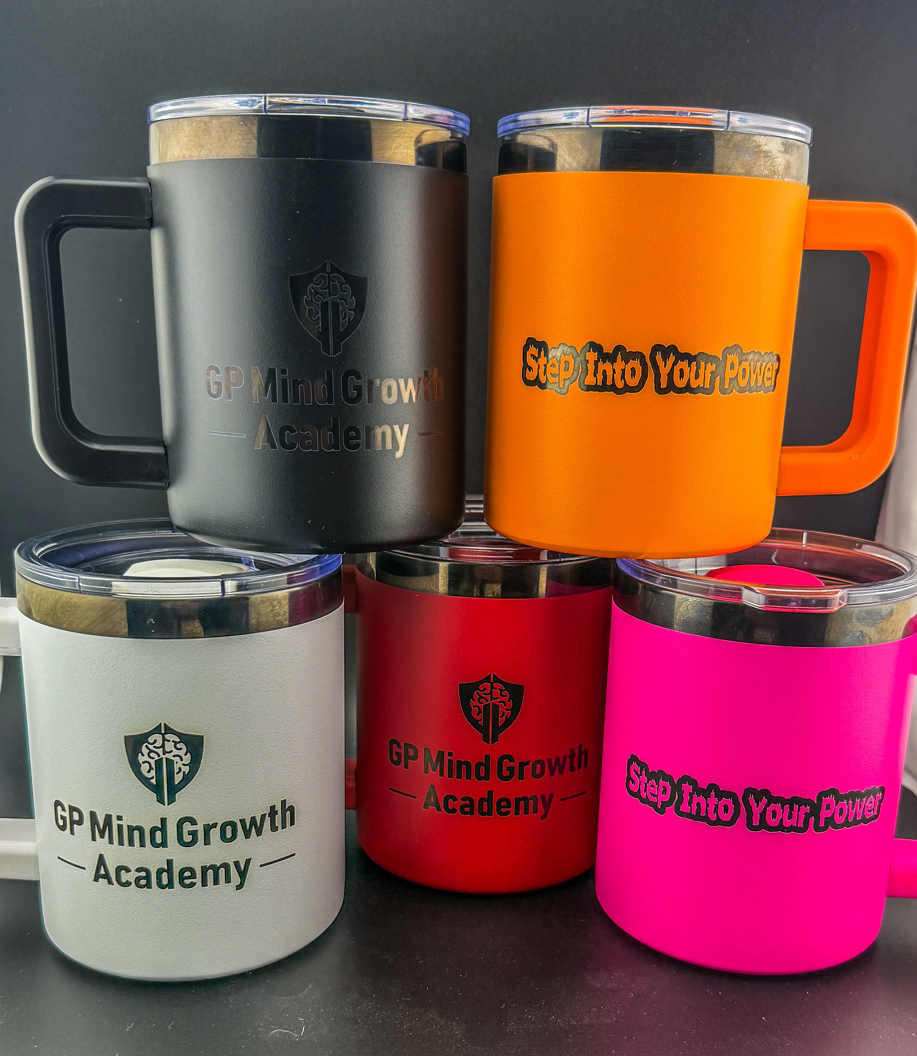 10oz Stainless Steel Coffee Mugs - Onyx Base Color | Diode Designs LLC